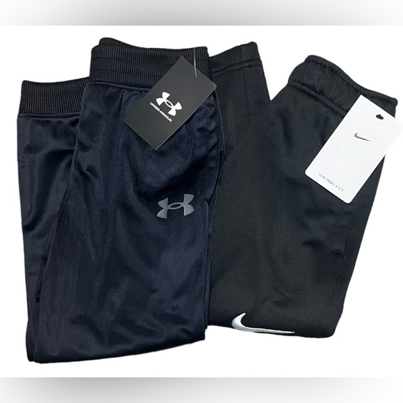 Nike | Bottoms | Nike And Under Armour Set Of 2 Black Boys 4 | Poshmark